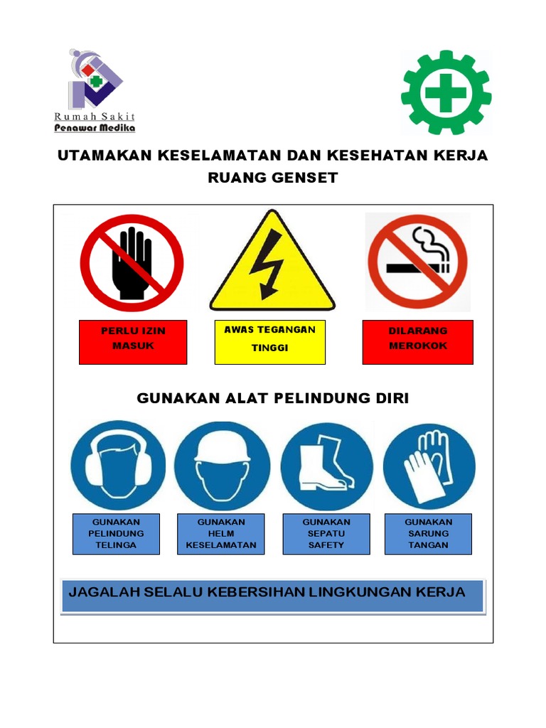 Rambu K3 dan APD di Ruang Genset | PDF