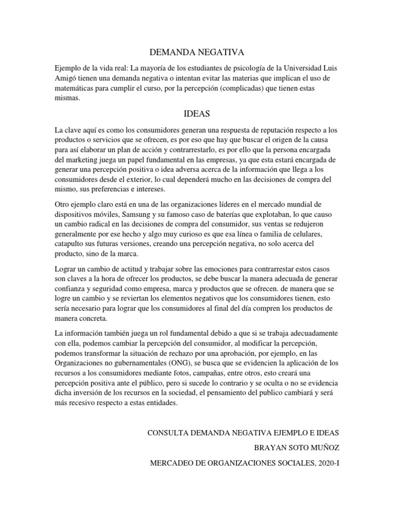 La importancia de comprender y contrarrestar la demanda negativa según ...