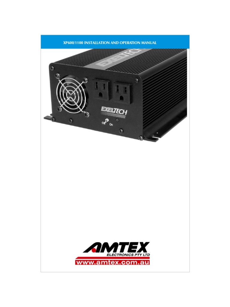 xp600 1100 Inst Manual | PDF | Power Inverter | Switch