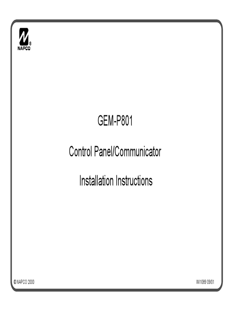 Gem-P801 Wi1089.01 Inst | PDF | Electrical Wiring | Telephone