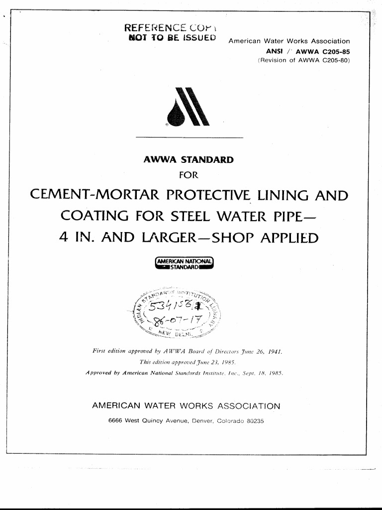 Ansi Awwa C205 85 PDF | PDF
