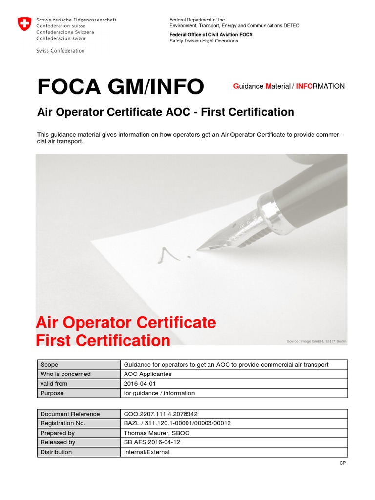 Aoc First Certification | Download Free PDF | Regulatory Compliance ...