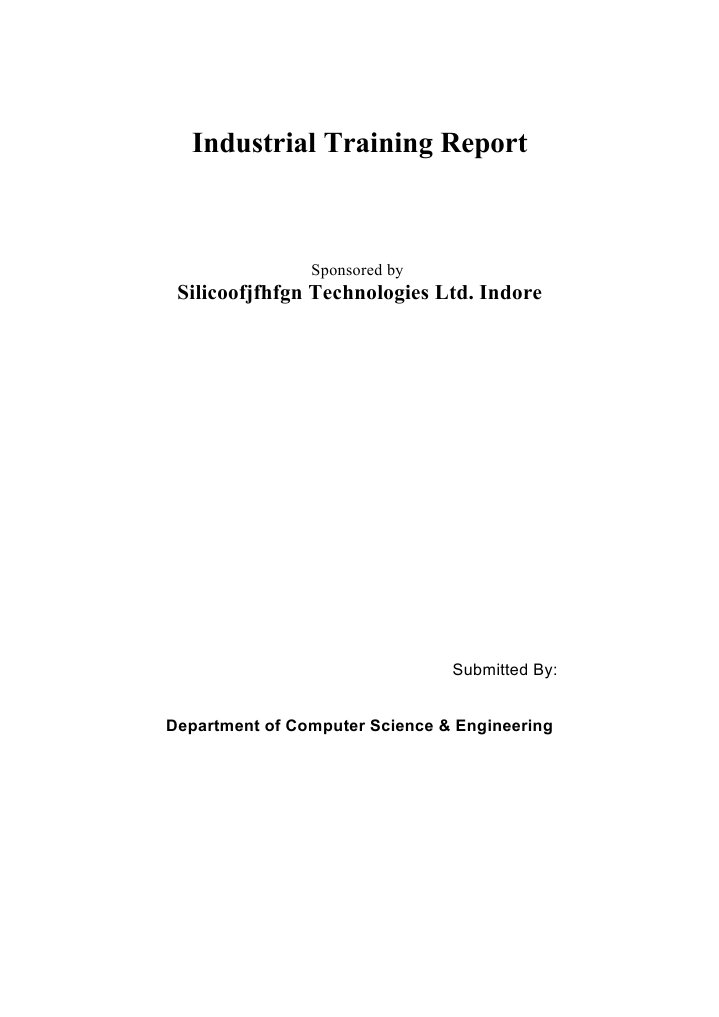 Industrial Training Report Format | PDF