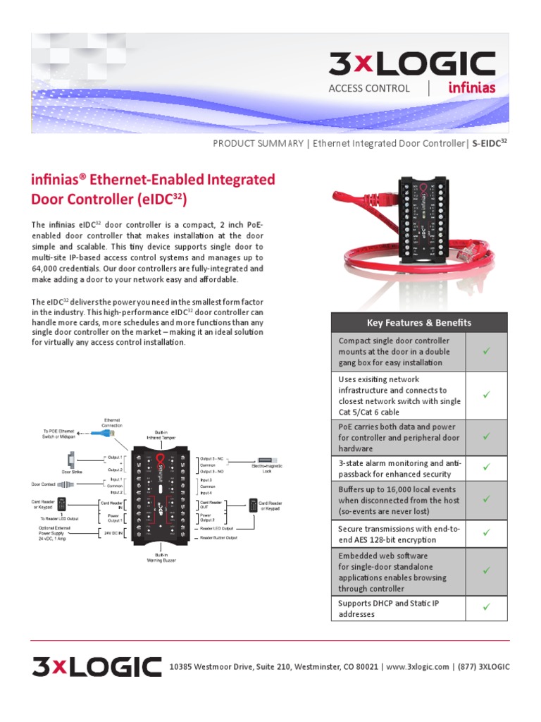 Eidc32 Spec Sheet | PDF | Access Control | Network Switch