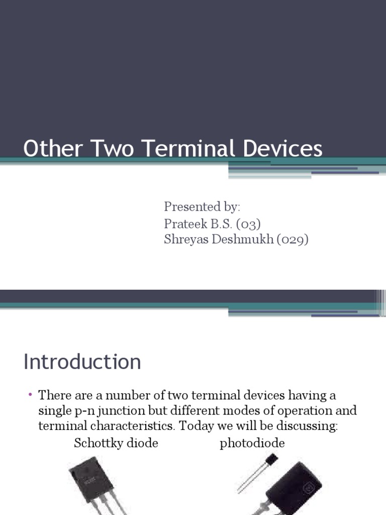 Other Two Terminal Devices | PDF | Diode | P–N Junction