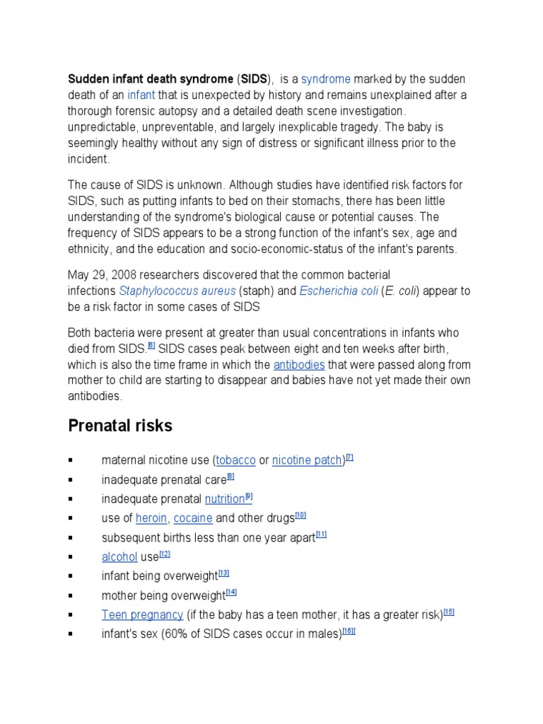 Sudden Infant Death Syndrome | PDF | Medical Specialties | Health Sciences