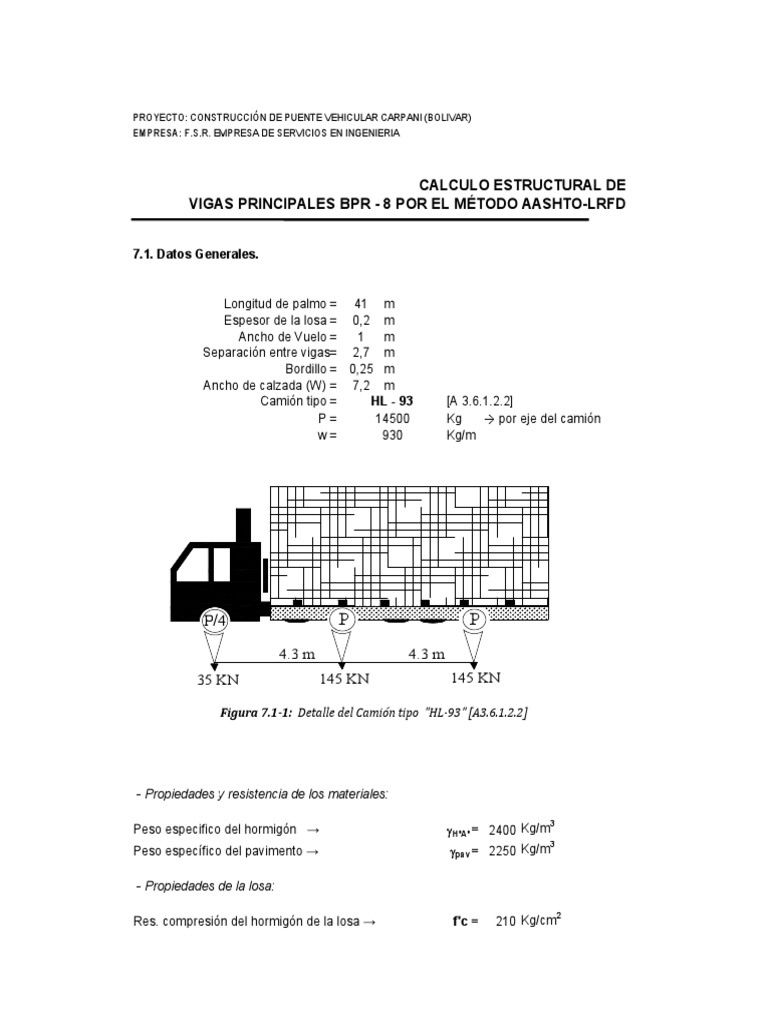 Viga BPR Verif Estructural | PDF | Hormigón | Ciencia de los materiales
