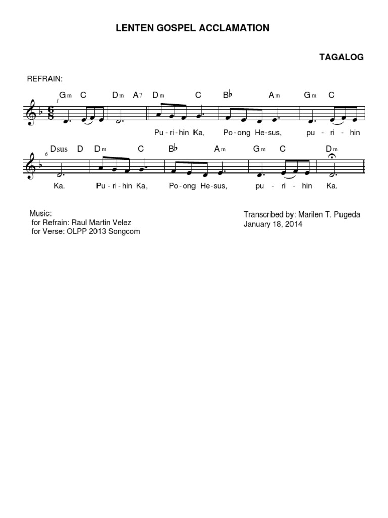 04-LENTEN GOSPEL ACCLAMATION (Tagalog) | PDF