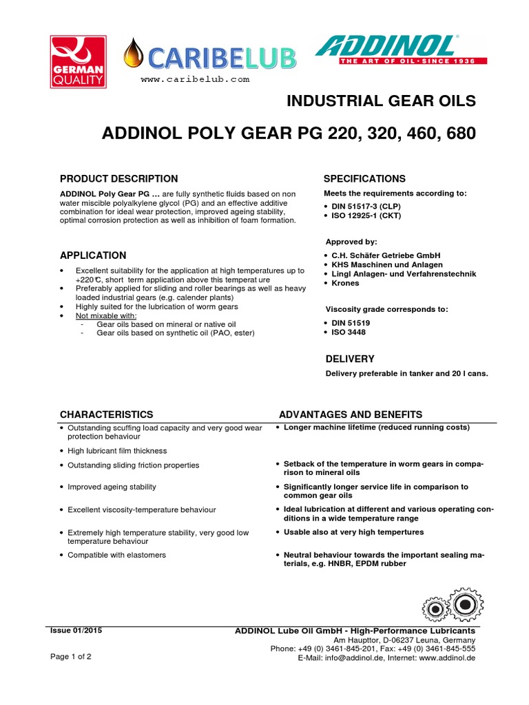 Poly Gear PG en PDF | PDF | Lubricant | Gear