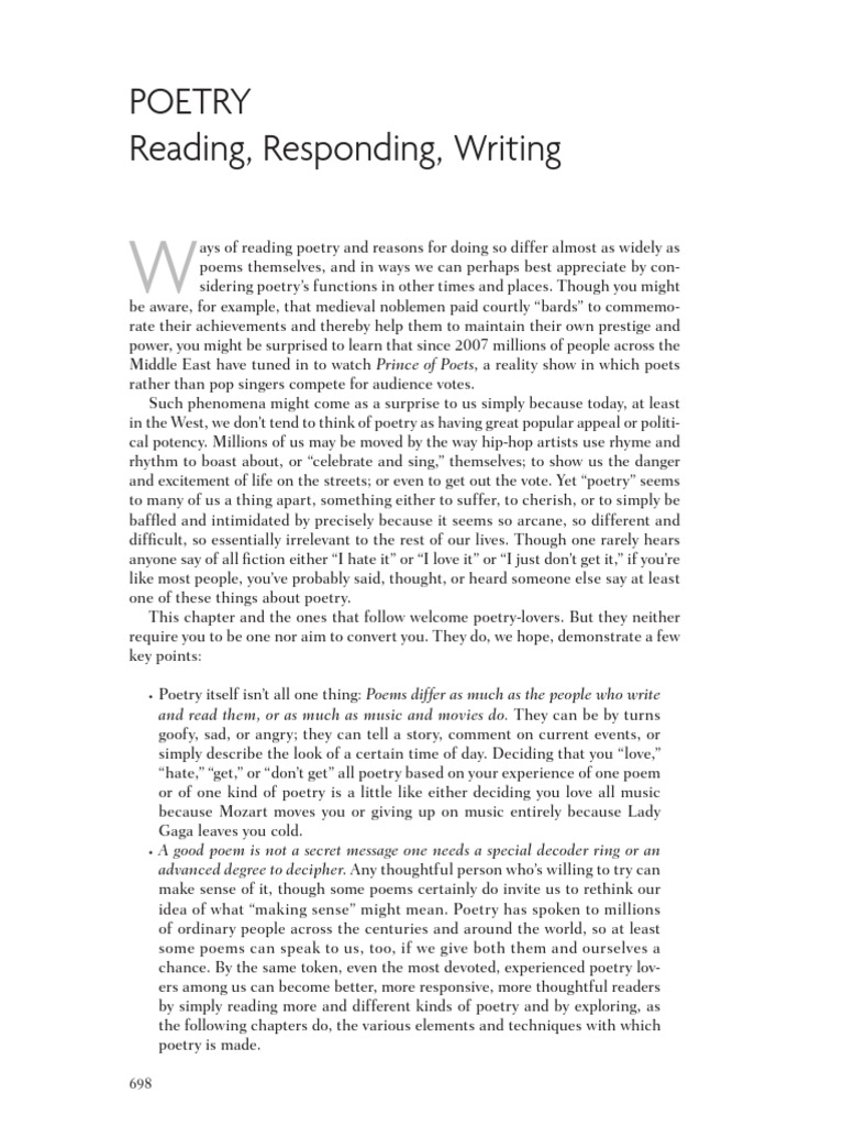 Understanding Poetry: Reading and Response | PDF | Genre | Lyric Poetry