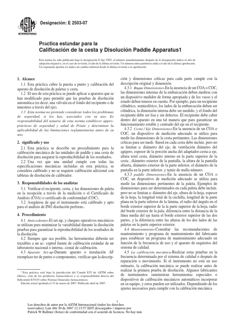 ASTM E2503-07.en - Es | PDF | Calibración | Medición