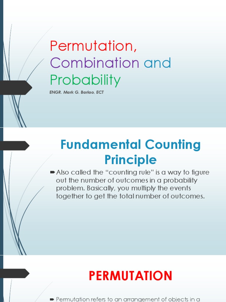 Permutation, Combination and Probability | PDF | Permutation | Probability