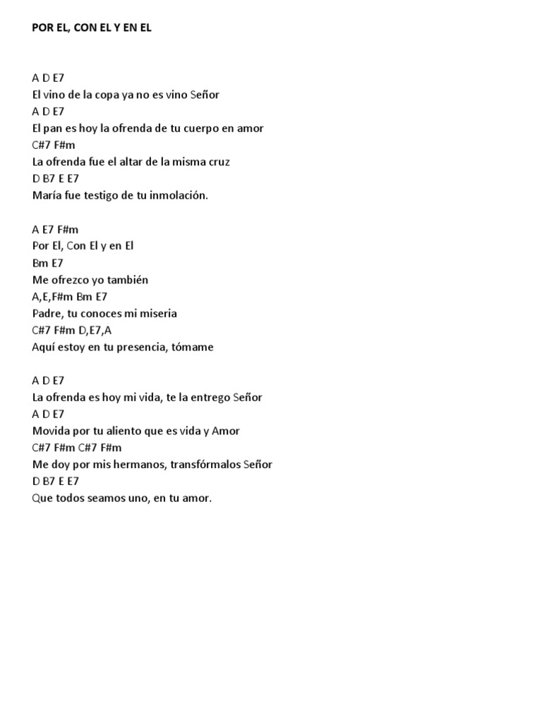 Por El, Con El, en El | PDF