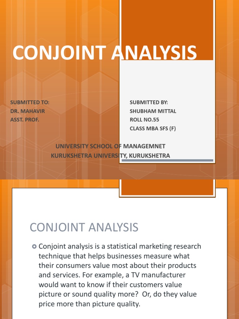 Conjoint Analysis Pdf Analysis Economics