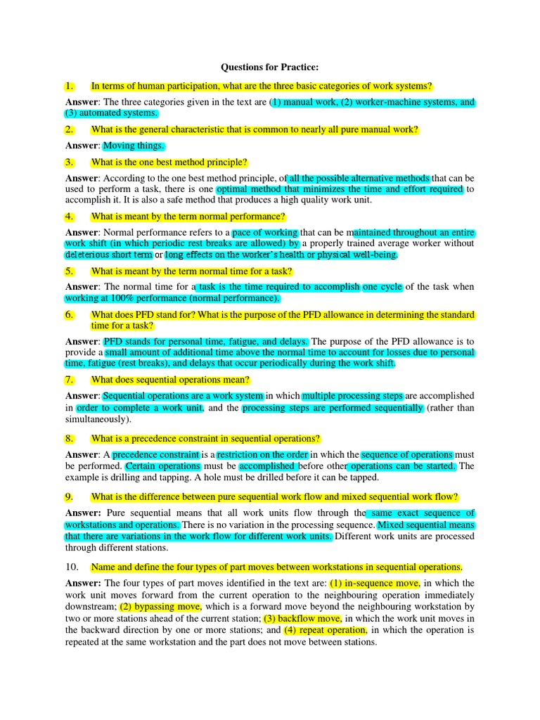 Questions For Practice - IE Course | PDF | Sequence | Business