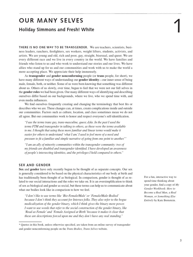 Simmons & White - Our Many Selves | PDF | Transgender | LGBTQIA+ Studies