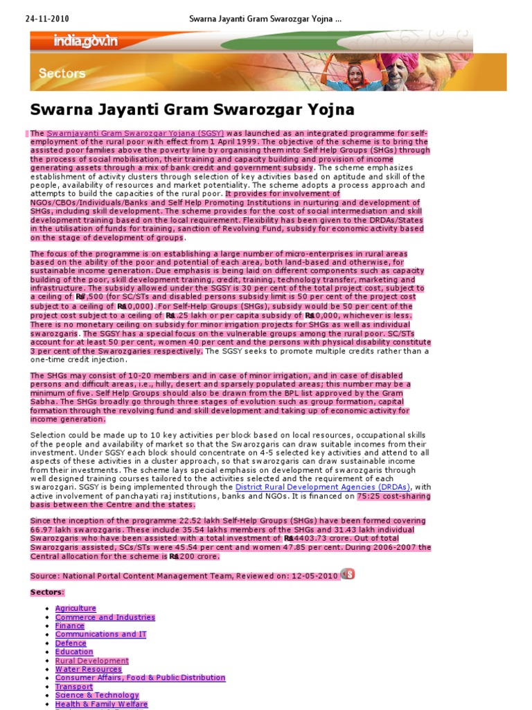 SGSY | PDF | Economies | Business