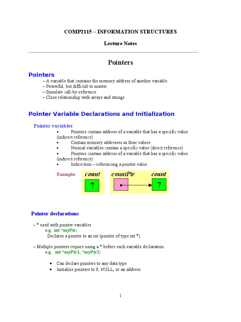 Pointers | PDF | Pointer (Computer Programming) | Array Data Structure