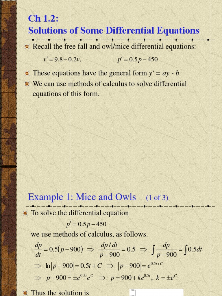 ch01 2 | PDF | Differential Equations | Equations