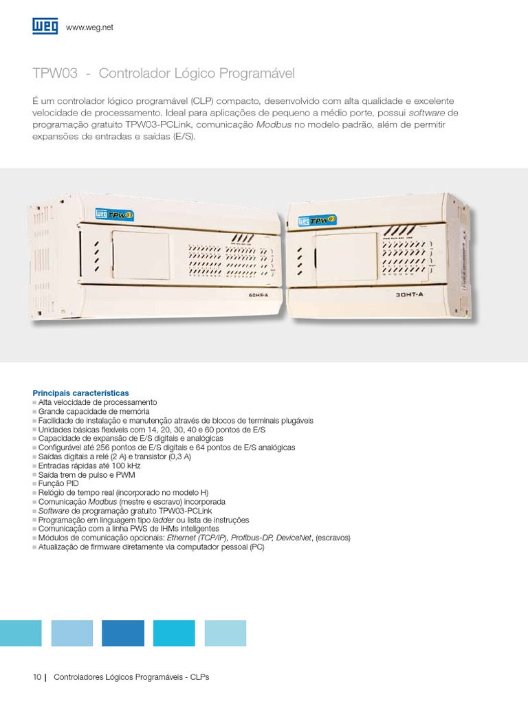 Catalogo CLP tpw03 Weg | PDF | Controlador lógico programável | Programas