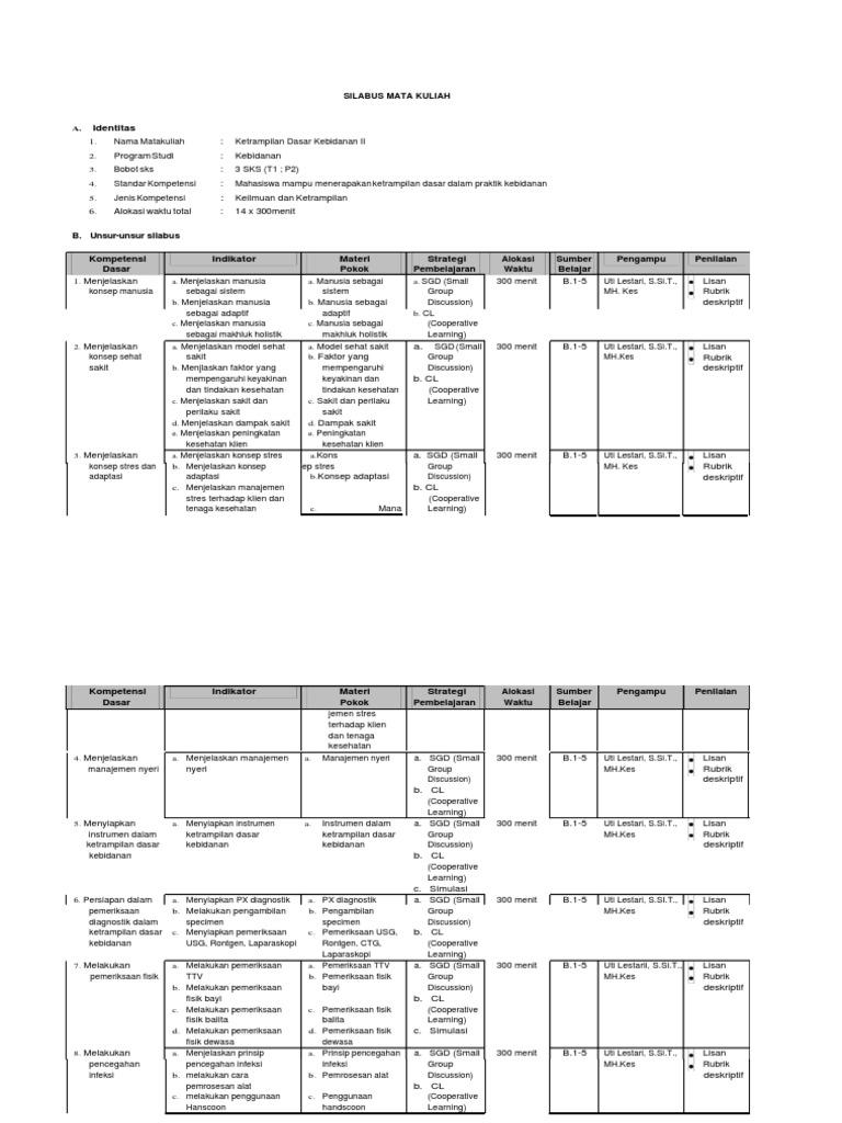 Silabus KDK II | PDF