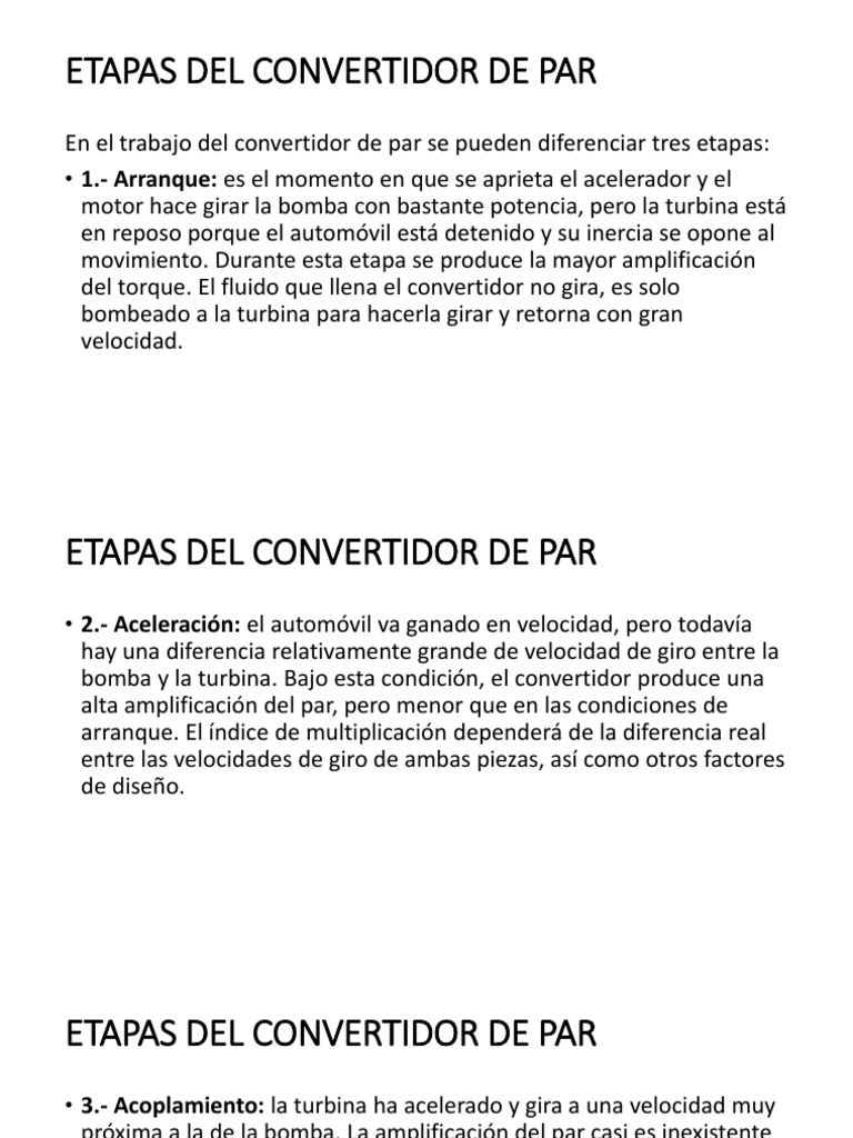 Etapas Del Convertidor de Par | PDF