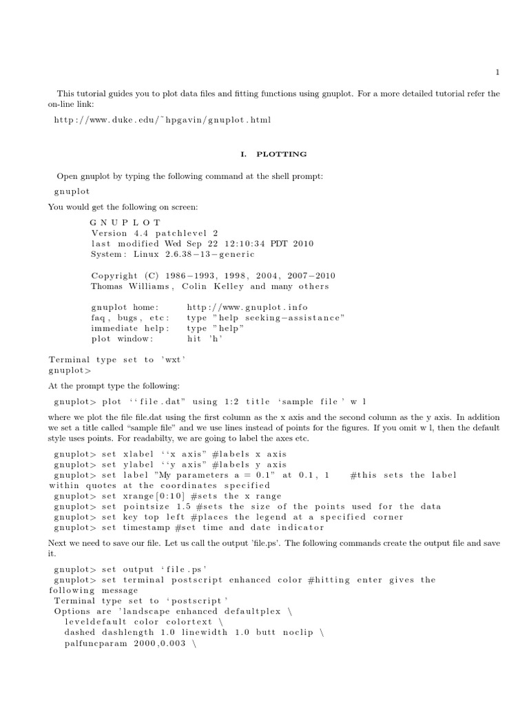 Gnuplot Tutorial | PDF | Software | Information Technology Management