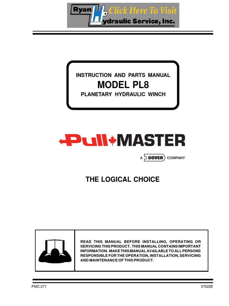 Pullmaster Model pl8 Service Manual | PDF | Brake | Valve