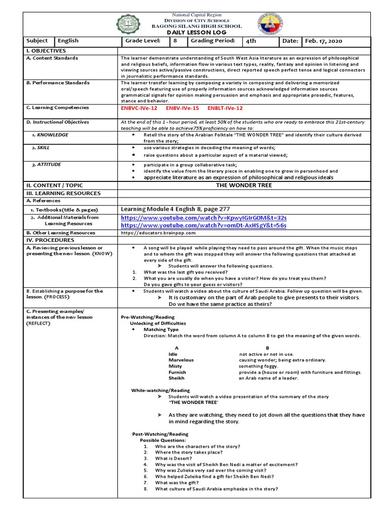 SDLP The Wonder Tree | PDF | Learning | English Language