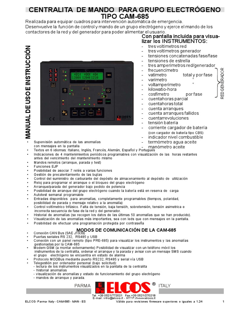 Cam-685 Man Es | PDF | Generador eléctrico | Electromagnetismo