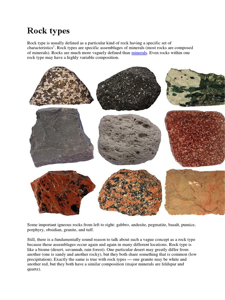 Types of Rocks | PDF | Igneous Rock | Rock (Geology)