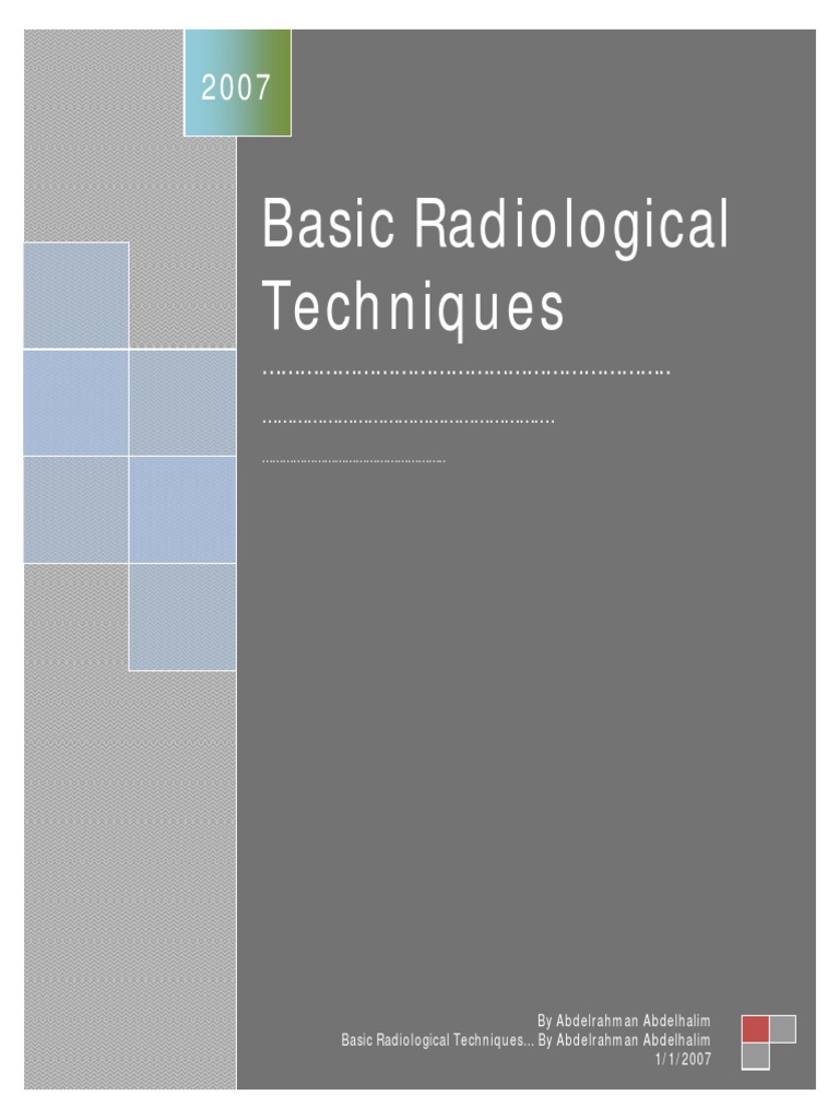 Basic Radiological Techniques | PDF | Magnetic Resonance Imaging ...