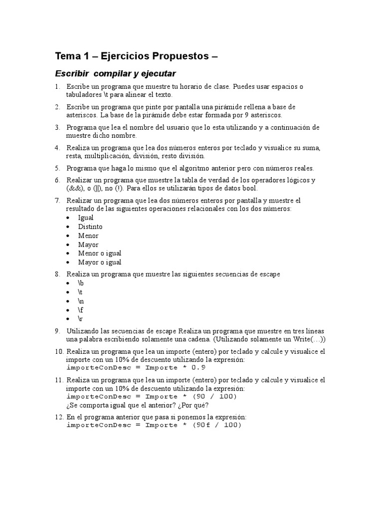 T1 - Ejercicios Propuestos BBDD | PDF