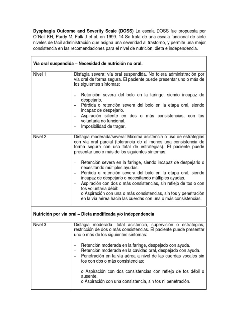 Scale DOSS | Descargar gratis PDF | Medicina | Enfermedades y trastornos