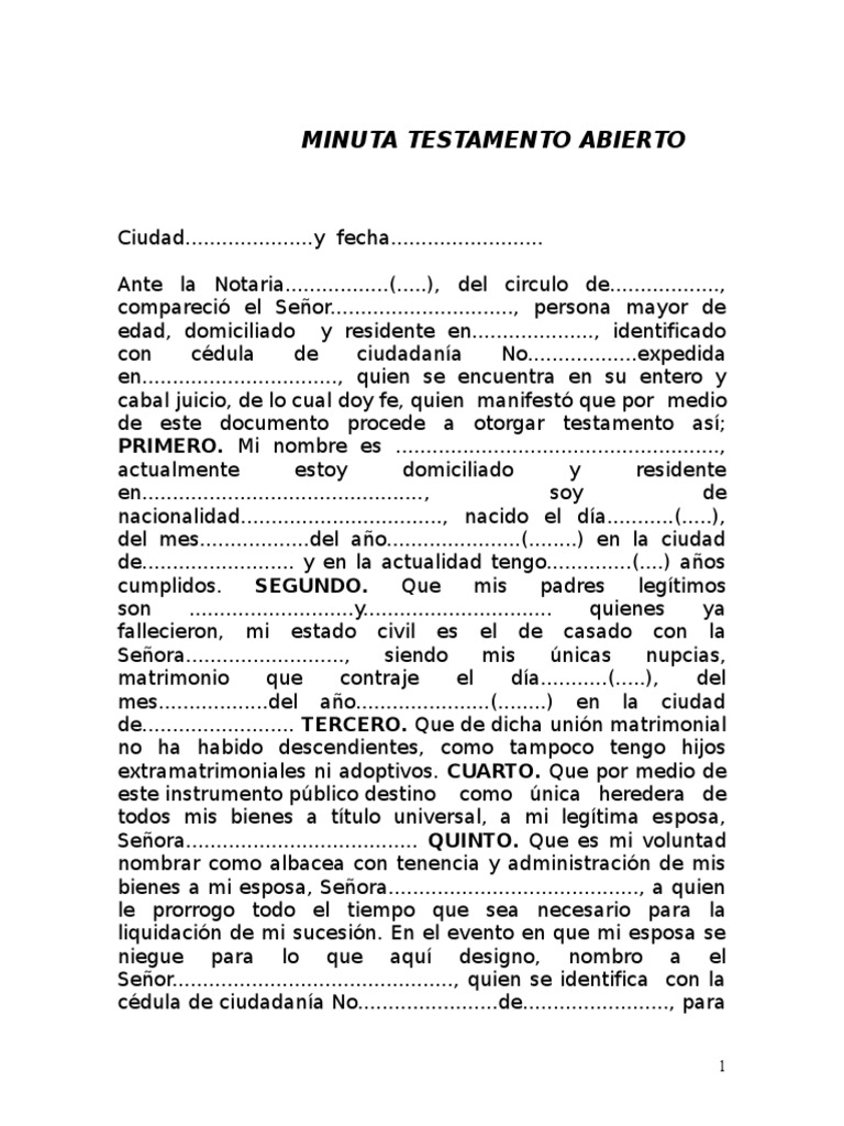 21146054-minuta-testamento-abierto.doc | Voluntad y testamento ...
