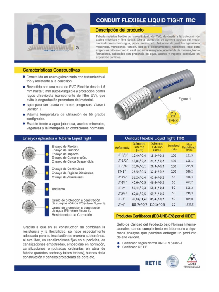 Ficha Tecnica Tuberia Flexible | PDF