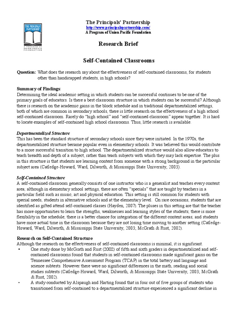 Self Contained Classrooms | PDF