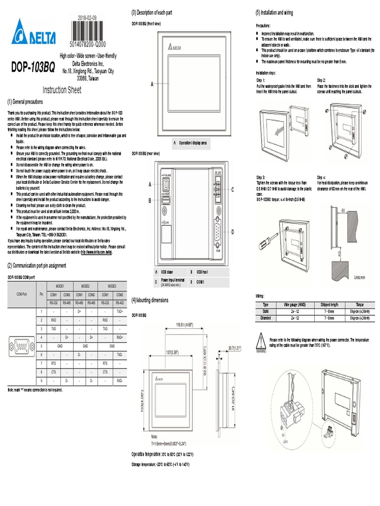 Dop-103bq en 20180528 | PDF | Electrical Wiring | Electricity
