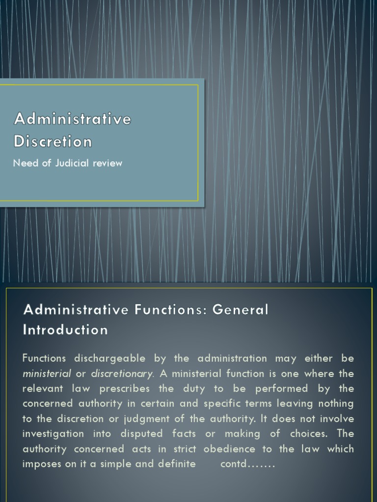Administrative Discretion and Abuse of Power | PDF | Discretion ...