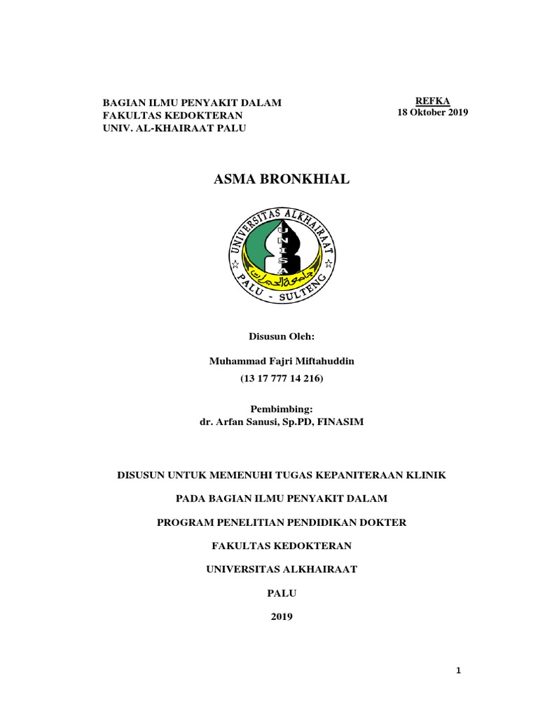 Makalah Asma Bronkhial 2019 | PDF