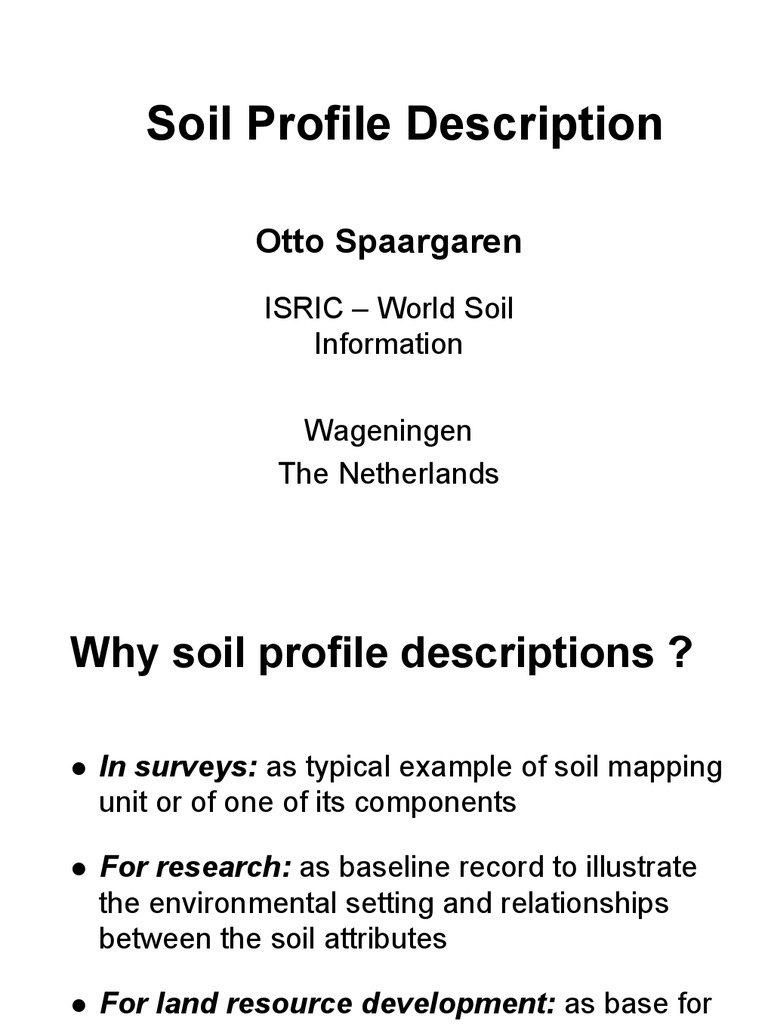 Soil Profile Description | PDF | Loam | Soil