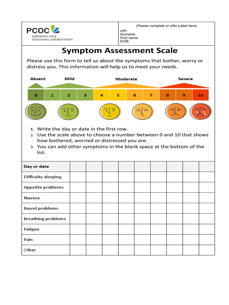 SAS - Symptom Assessment Scale | PDF