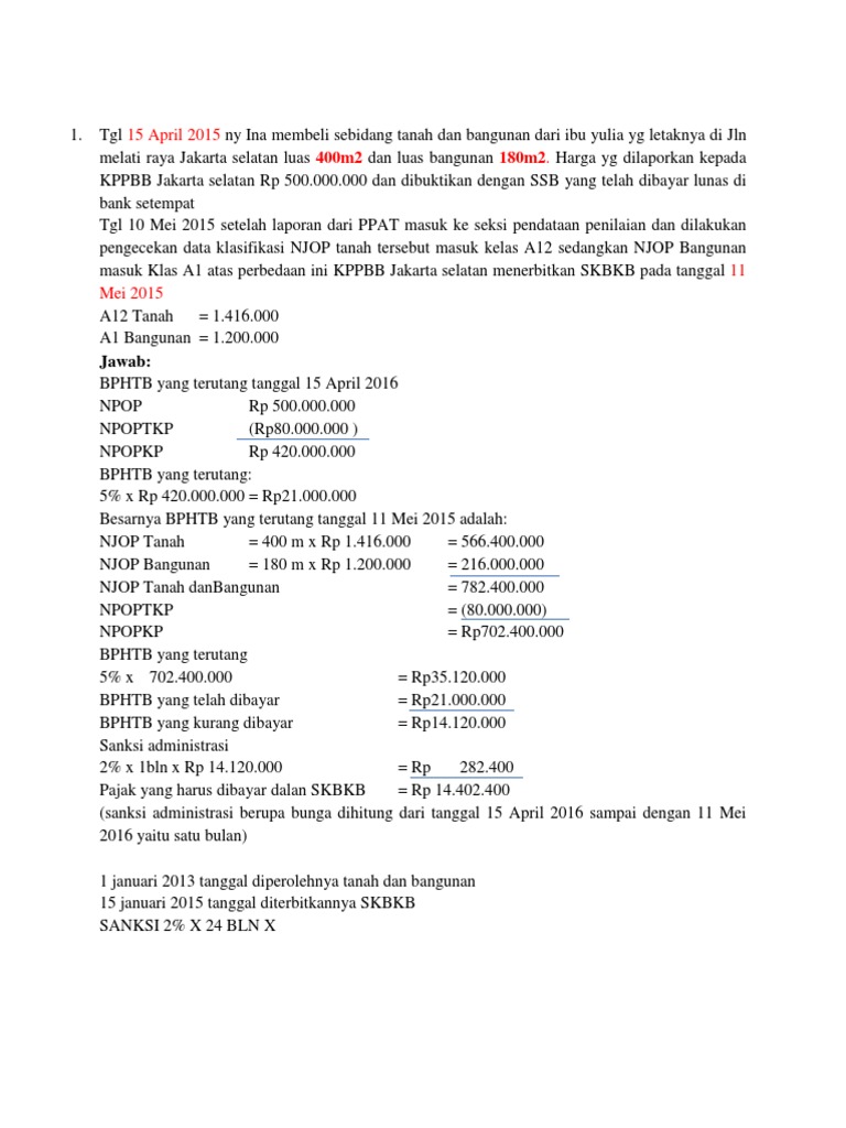 Contoh BPHTB | PDF | Pengelolaan Keuangan & Uang | Griya & Taman
