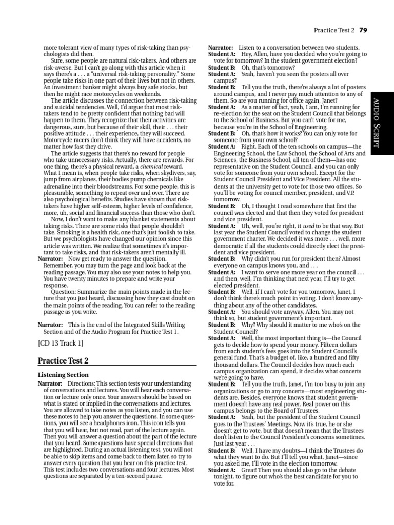 Audio Scripts - Practice Test 2 PDF | Download Free PDF | Uncle Tom's ...