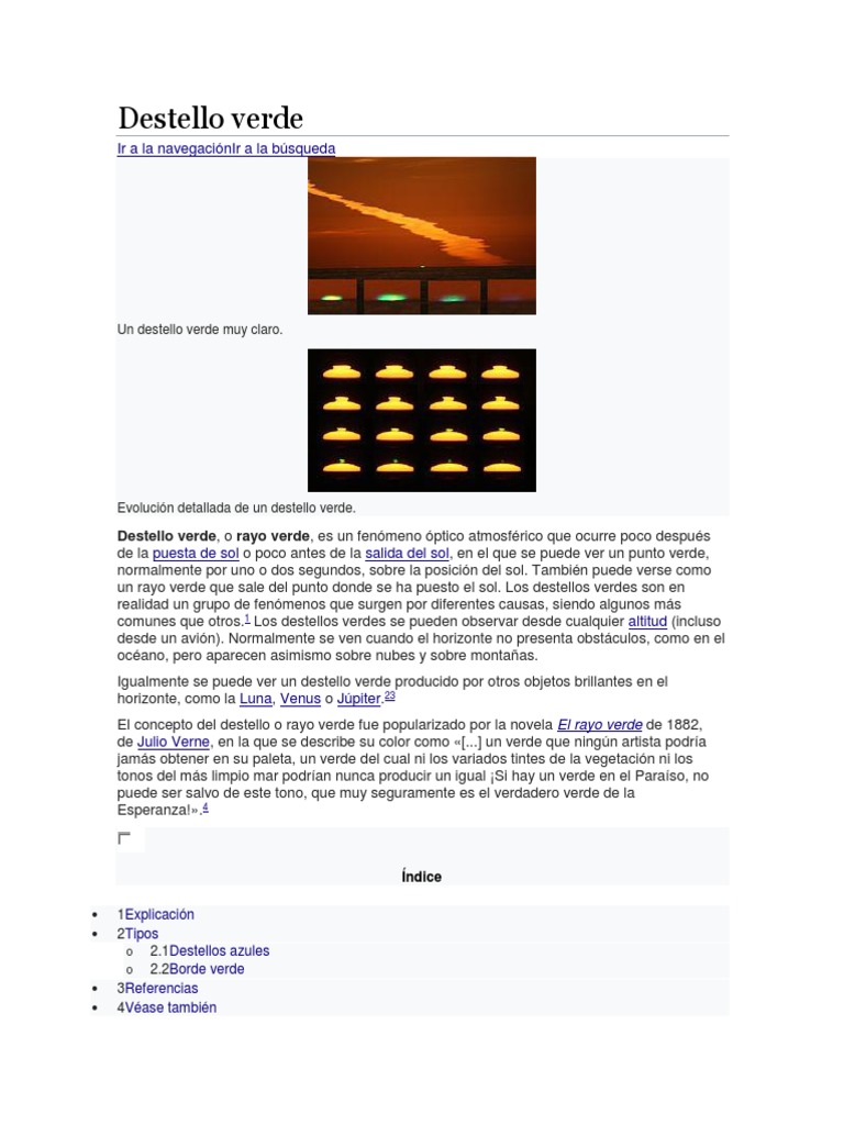 Destello Verde | PDF | Óptica | Fenomeno fisico