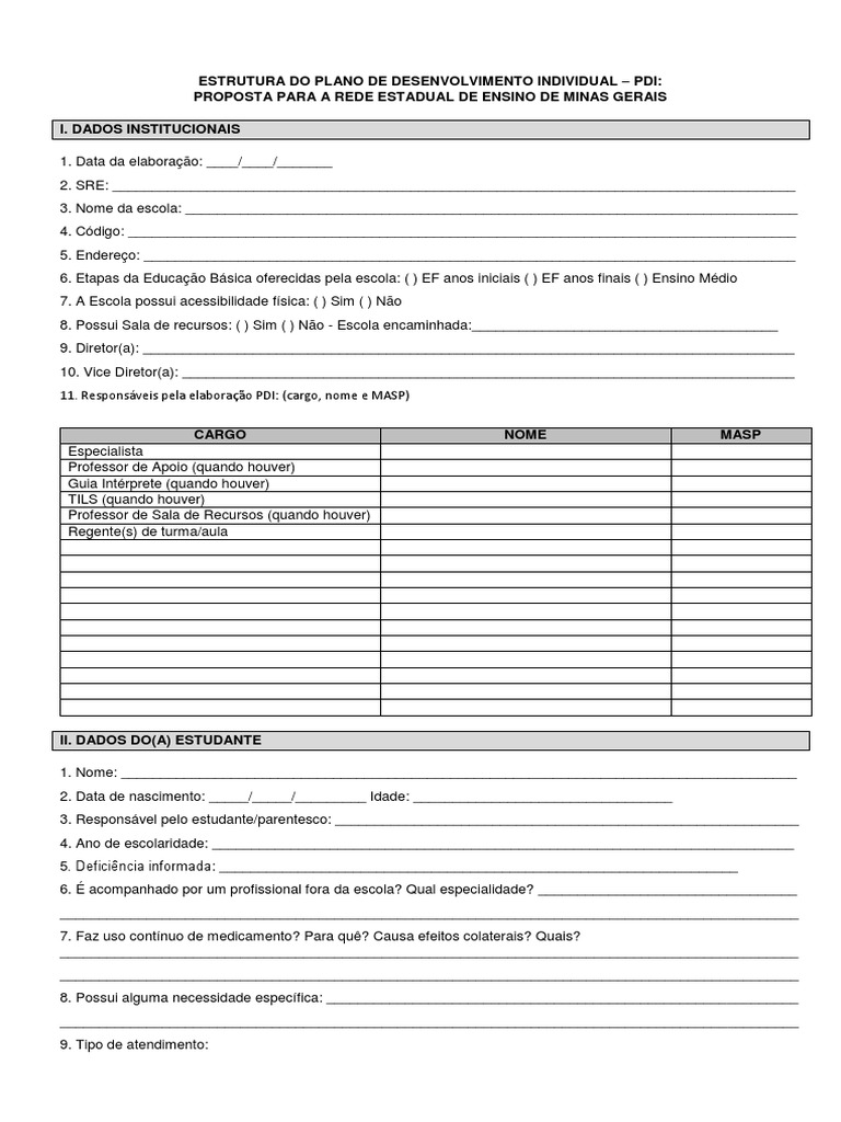 PDI para Escolas de Minas Gerais | PDF | Percepção | Memória