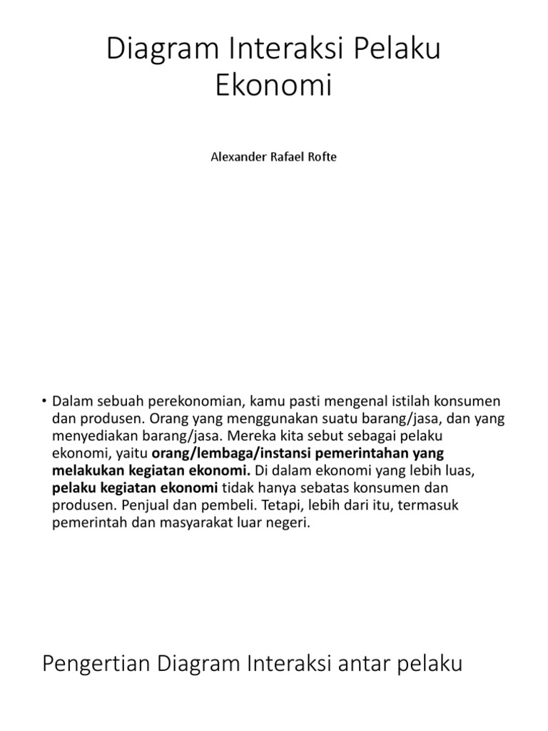 Diagram Interaksi Pelaku Ekonomi | PDF