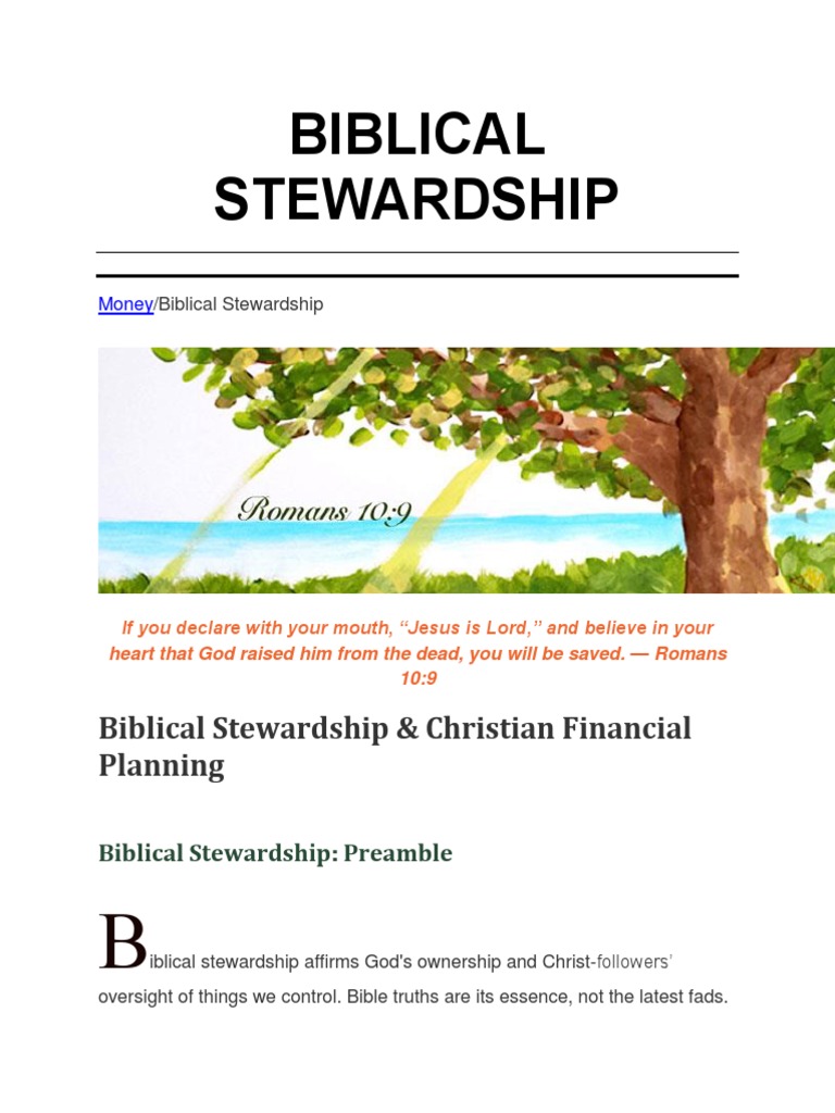 Biblical Stewardship | PDF | Tithe | God