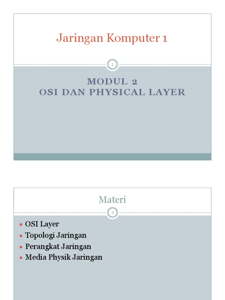 Modul 2 OSI Dan Physical Layer-Dikonversi | PDF | Komputer