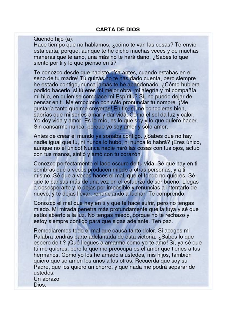 Carta de Dios | PDF | Religión y espiritualidad